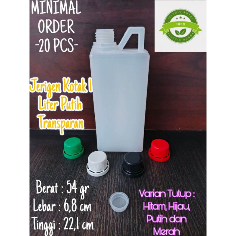 Jual Jerigen Kotak 1 Liter Putih Transparant / Jerigen Plastik Tinggi ...