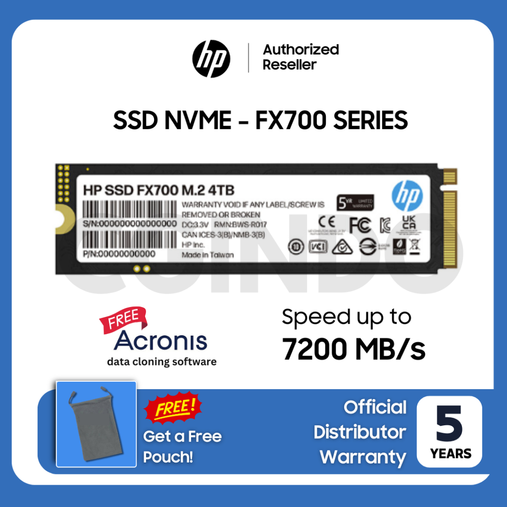 Jual HP SSD FX700 PCIE Gen 4x4 M.2 NVMe 7200MB/s 512GB / 1TB / 2TB M2 ...