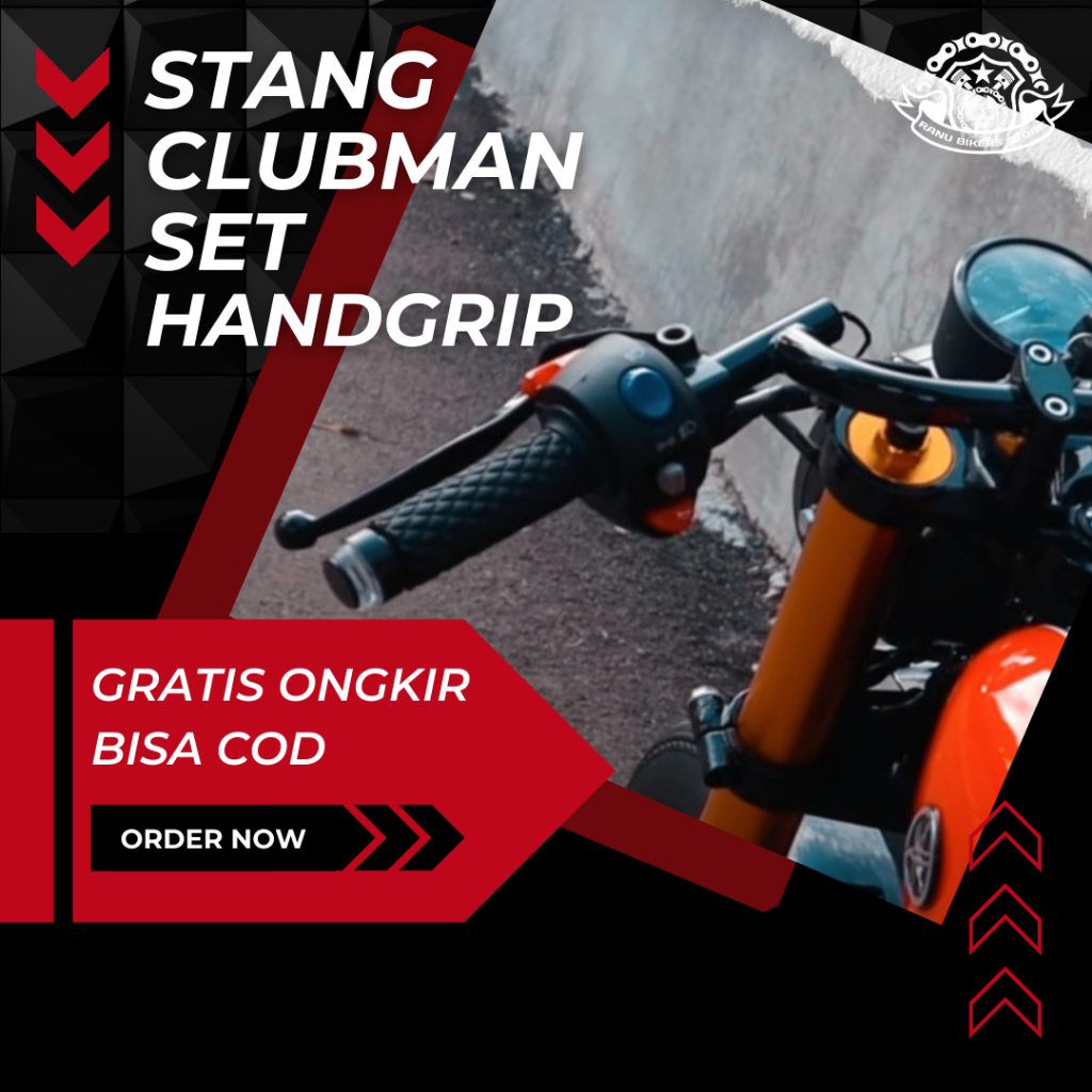 Jual Stang Clubman Cafe Racer tebal 2mm set Handgrip Wajik PNP XSR ...