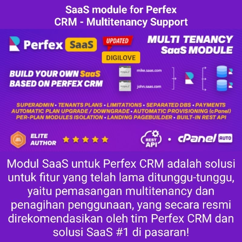 Jual SaaS module for Perfex CRM - Multitenancy Support | Shopee Indonesia