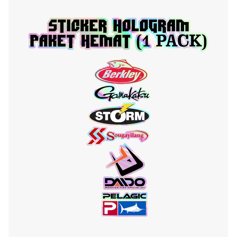 Jual Stiker Pancing Hologram Pack Isi 20pcslogo dan 7pcs logo Logo ...