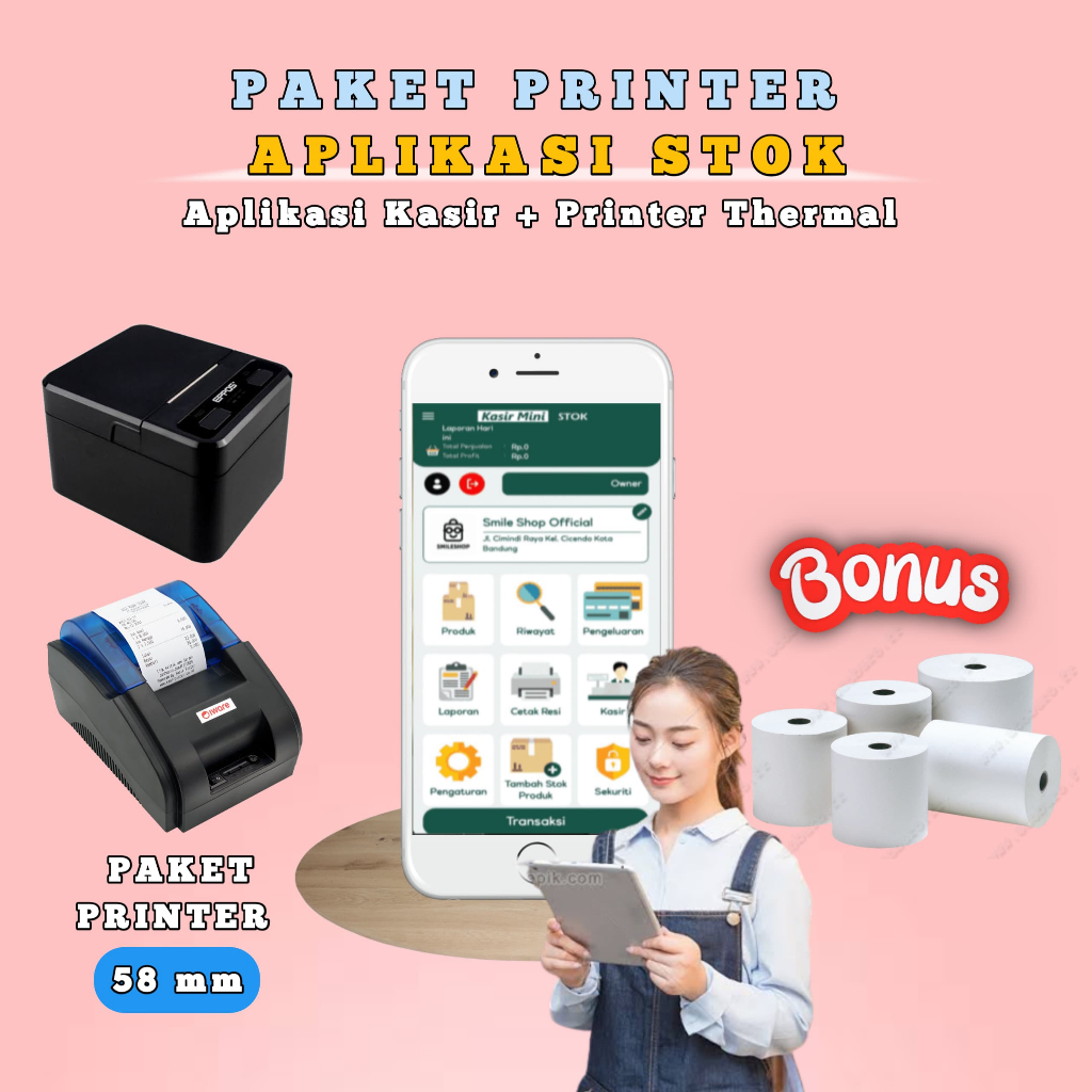 Jual Paket Printer Kasir Thermal 58 mm | Shopee Indonesia