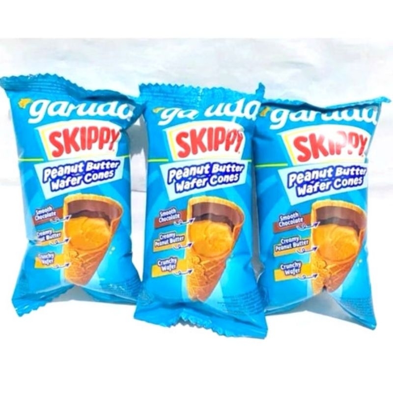Jual Garuda Skippy Peanut Butter Wafer Cones 1 Renceng isi 10 Sachet ...