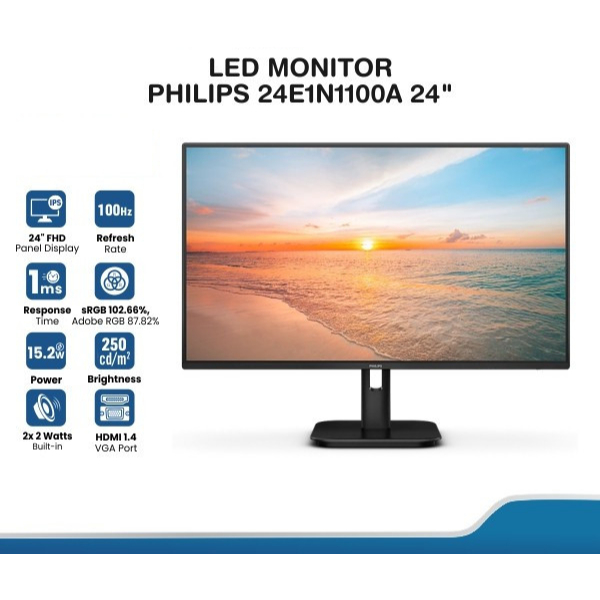 Jual Monitor Philips 24E1N1100A 24" Fhd IPS 100Hz 1ms Adaptive sync ...
