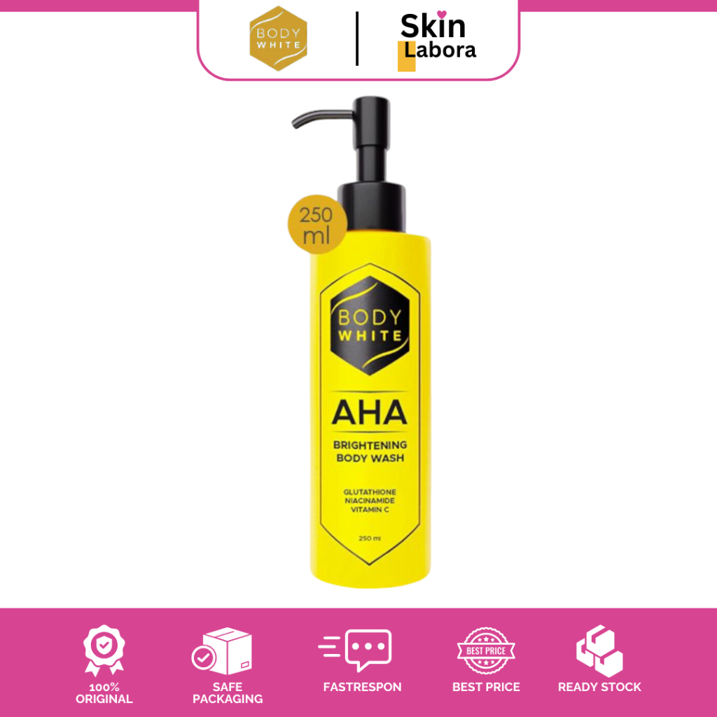 Jual BODY WHITE - AHA Brightening Body Wash 250ml | Shopee Indonesia