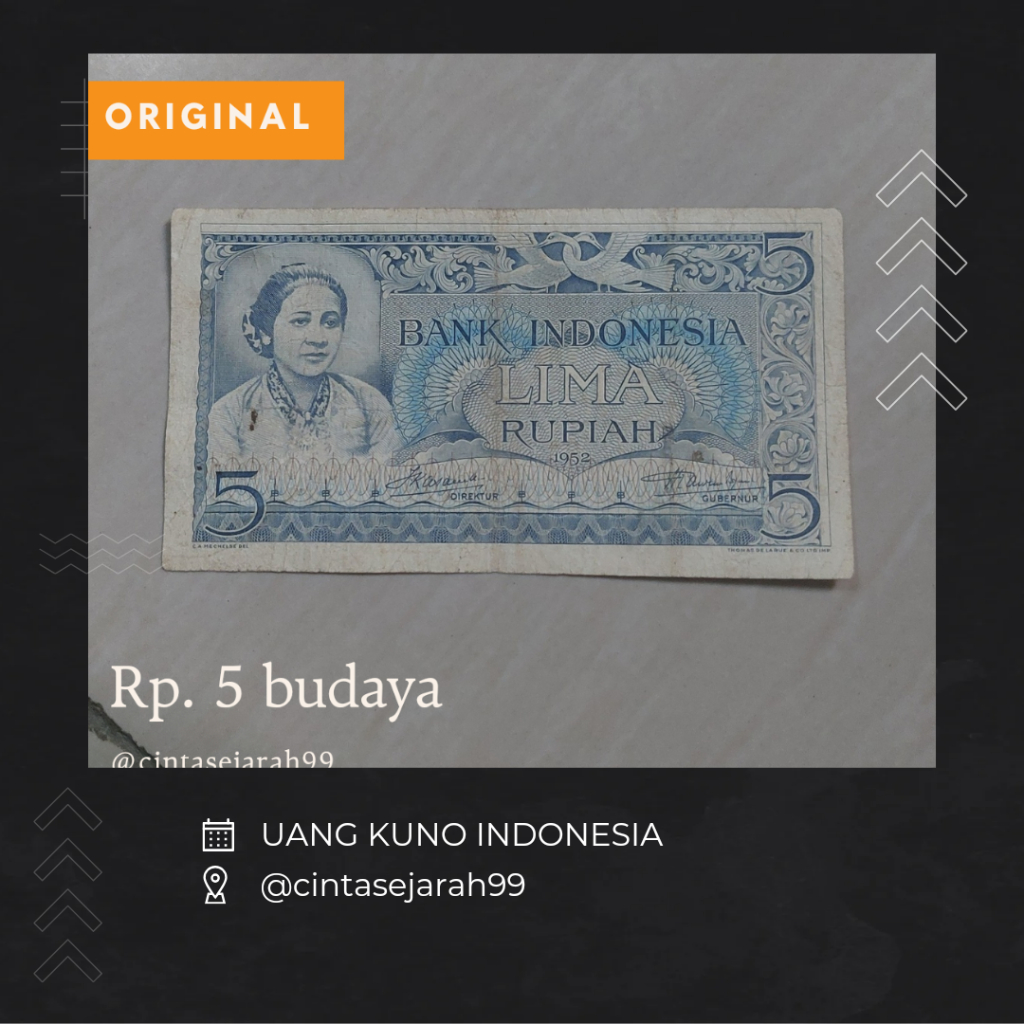 Jual 5 rupiah seri kebudayaan RA Kartini tahun 1952 original bukan replika | Shopee Indonesia
