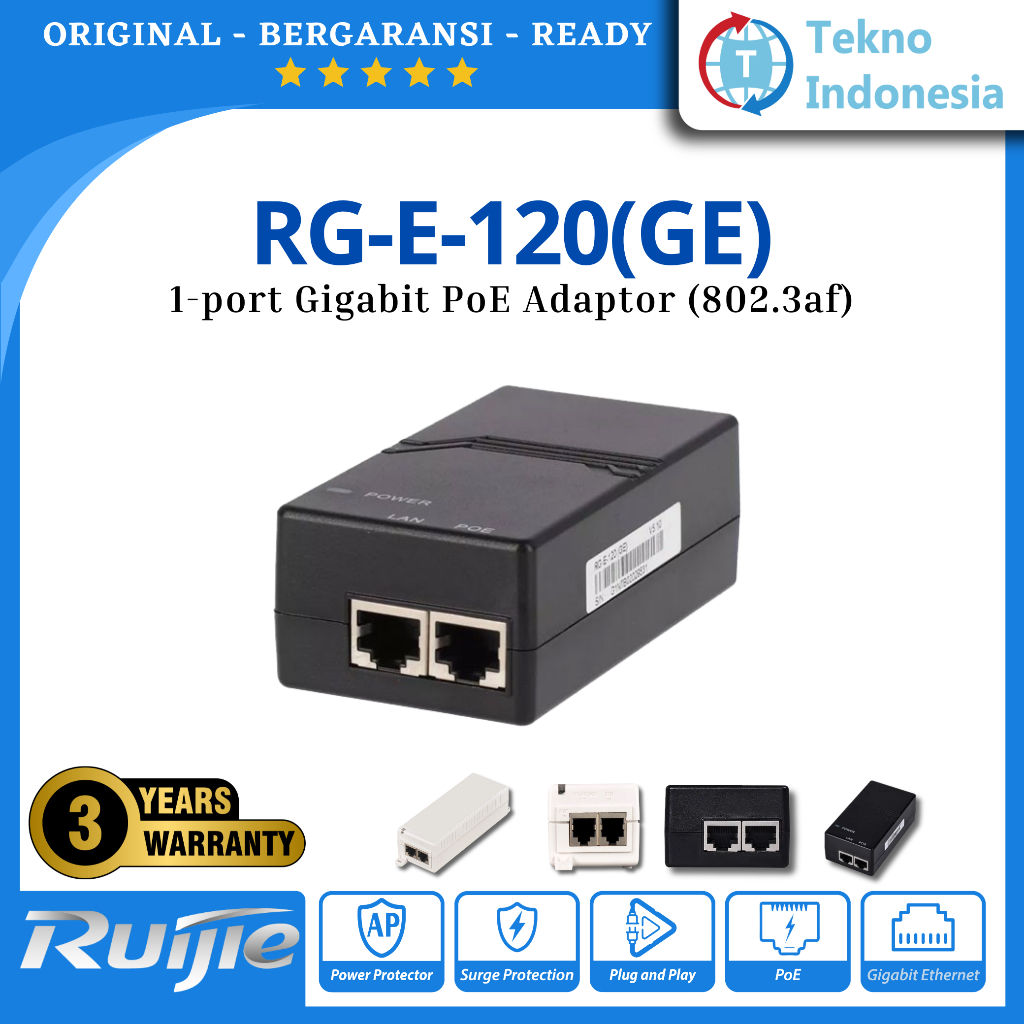 Jual RUIJIE PoE ADAPTER RG-E-120(GE) Power Injector | Shopee Indonesia
