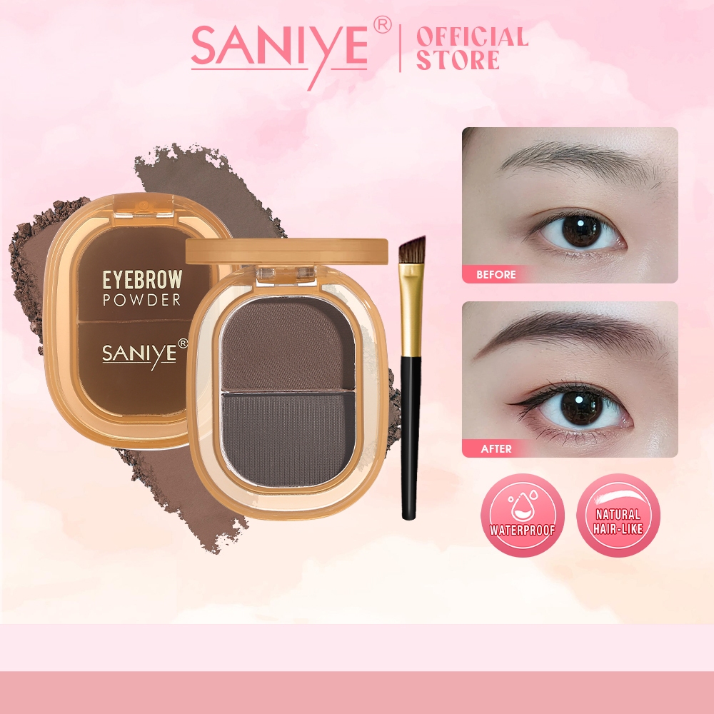 Jual SANIYE Eyebrow Powder 2 in 1 Bedak Alis Waterproof Eyebrow Two Color Brows Powder E028 NEW ...