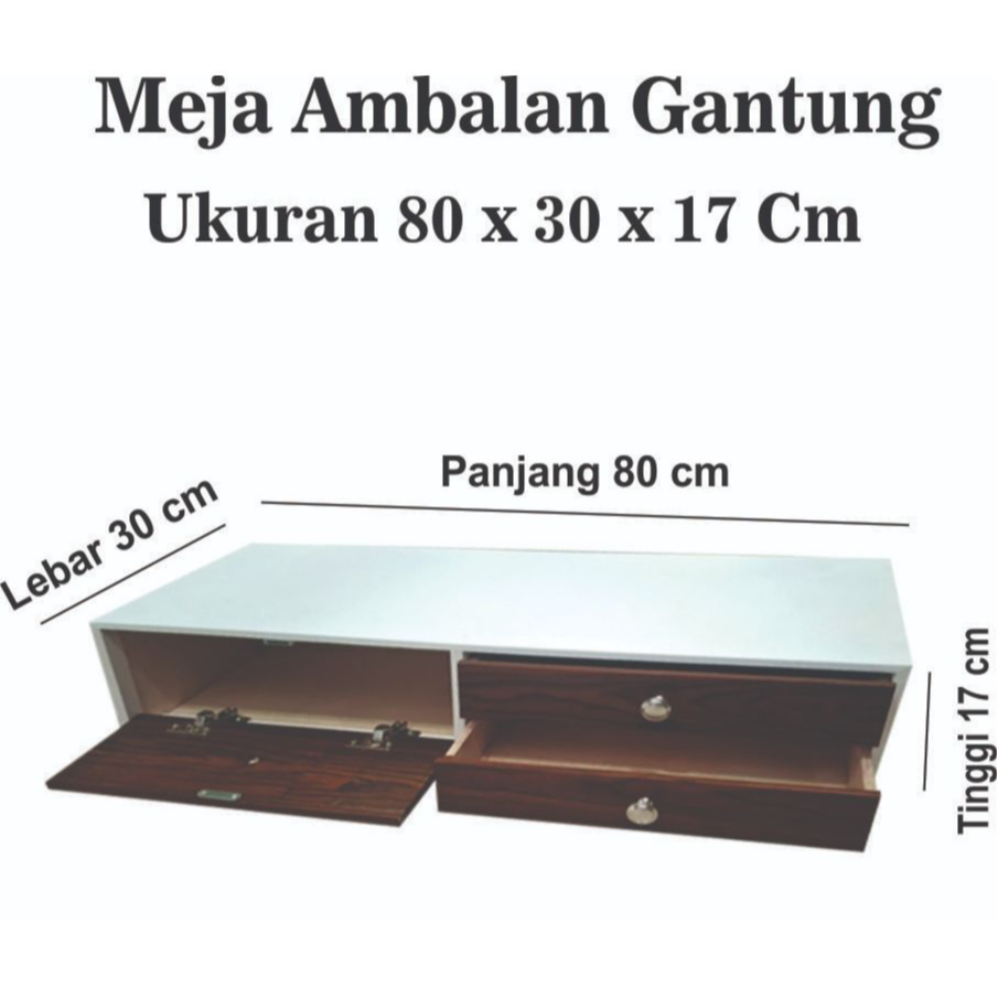 Jual Meja Ambalan Gantung Dinding 3 Laci Ukuran 80 x 30 x 17 Cm ...
