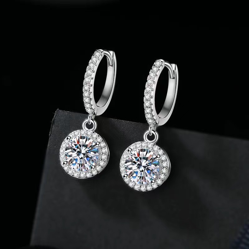 Jual Permata Anting Klip Anting perak Anting Berlian Moissanite Wanita ...