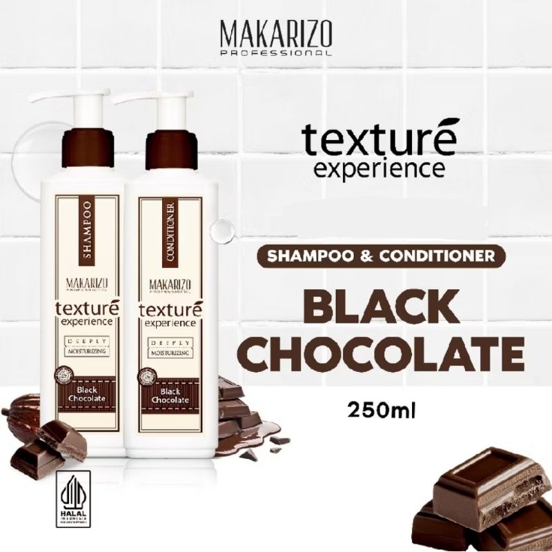 Jual Makarizo Texture Experience Shampoo & Conditioner Black Chocolate ...
