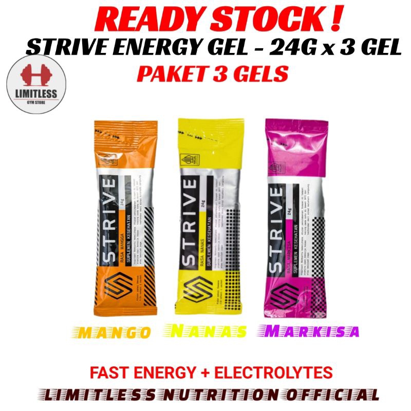 Jual Strive Energy Gel isi 3 Gels untuk Lari | Shopee Indonesia