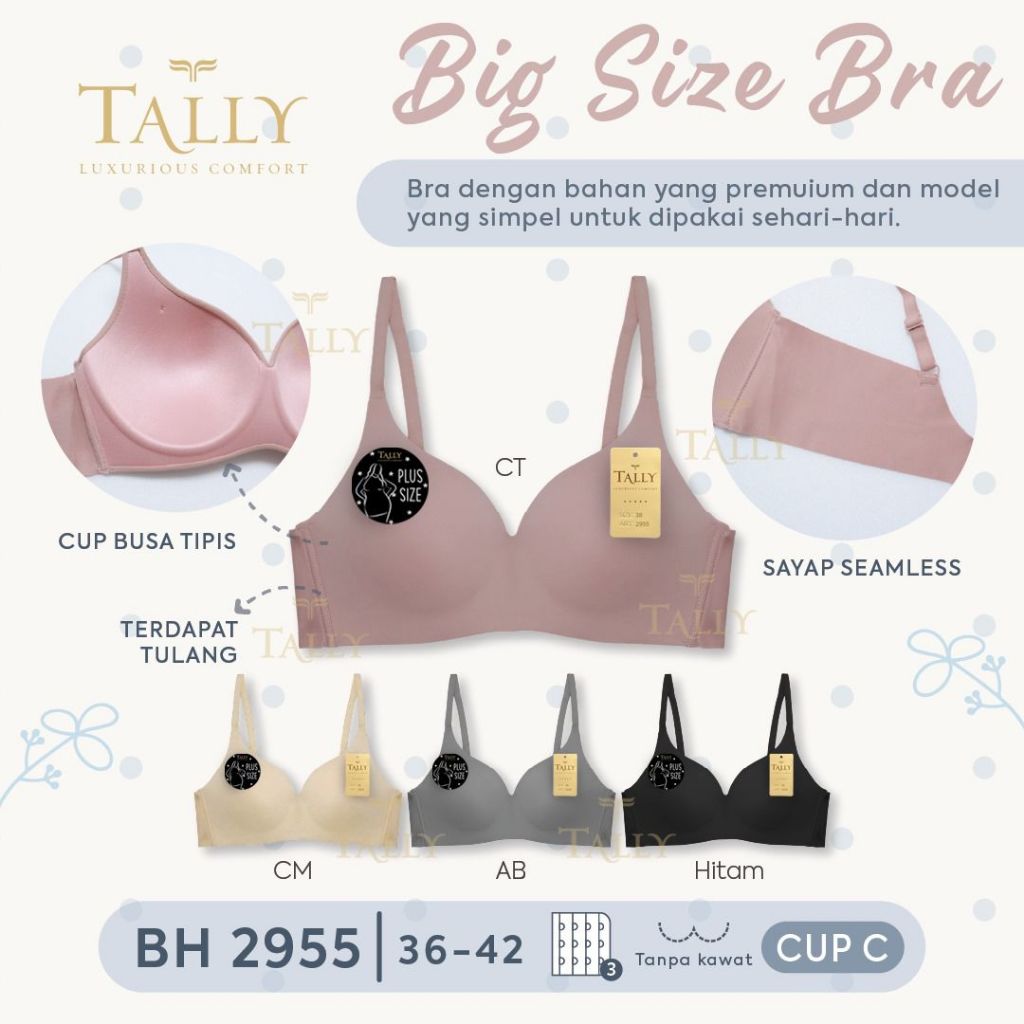 Jual YANTI98 - BH BRA SEAMLESS TALLY 2955 FULL CUP KAIT 2 BAHAN LICIN ...