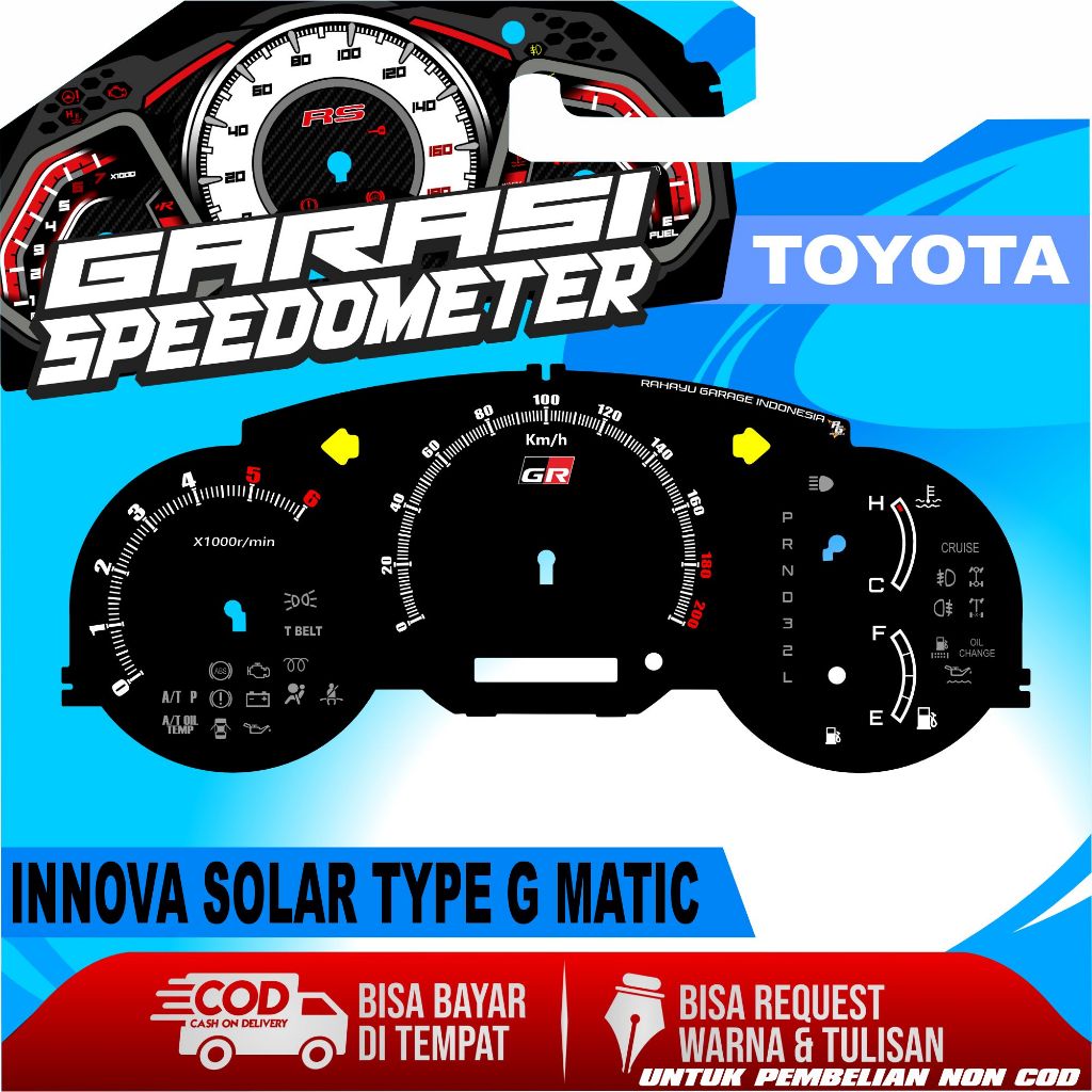 Jual PAPAN SPEEDOMETER CUSTOM INNOVA OLD SOLAR TYPE G MANUAL DAN MATIC ...