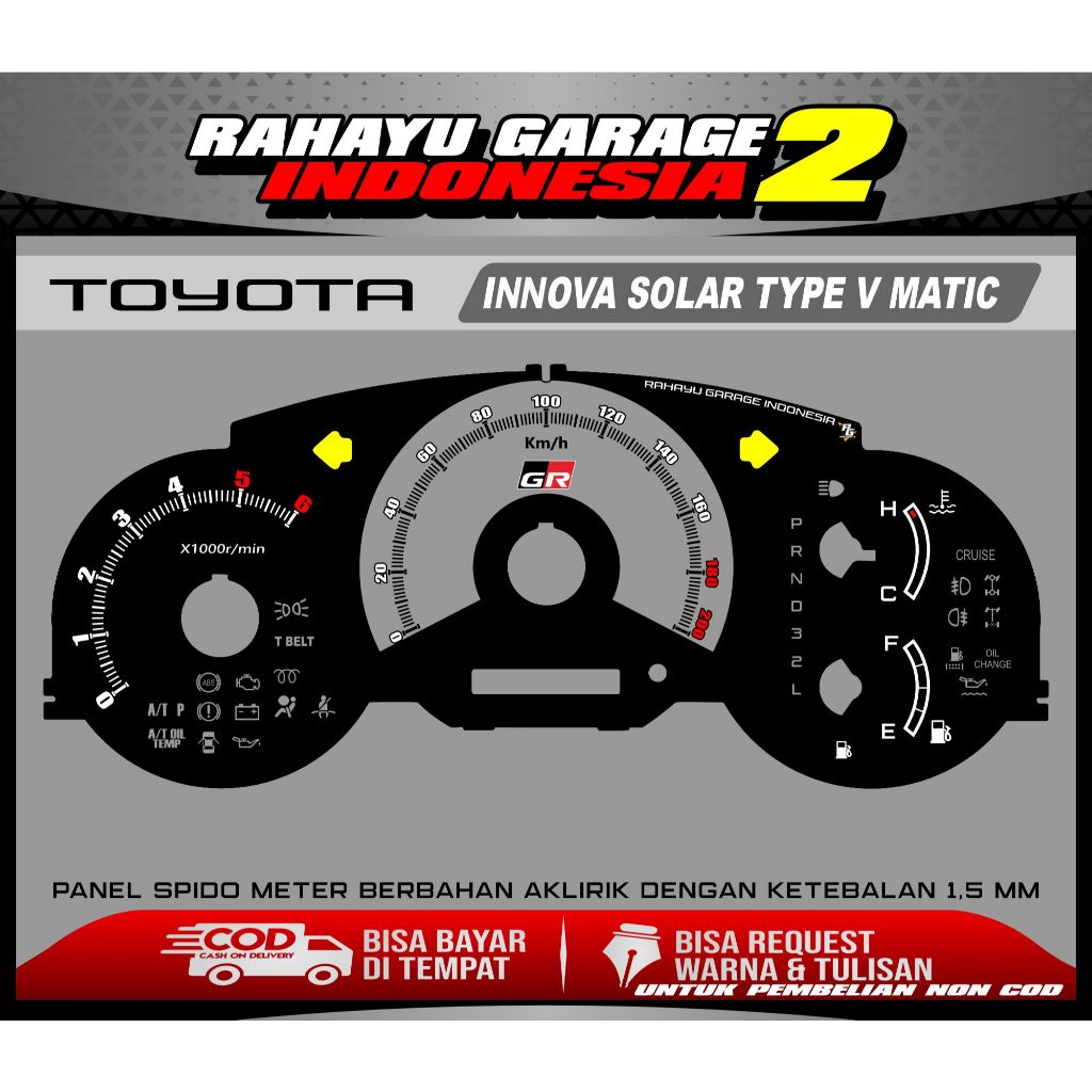 Jual PAPAN SPEEDOMETER CUSTOM INNOVA OLD SOLAR TYPE V MATIC | Shopee ...