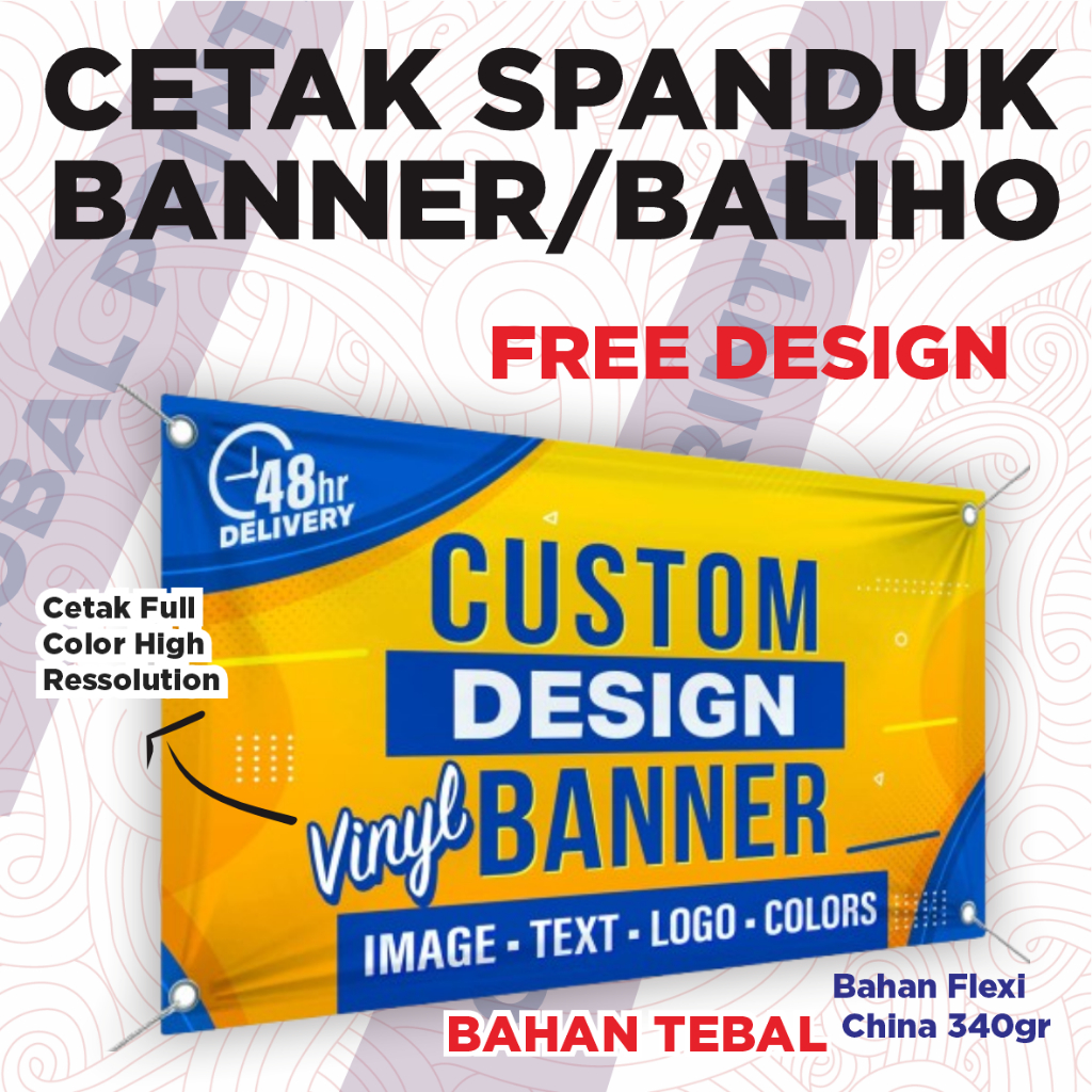 Jual Cetak Spanduk Banner Baliho Murah Bahan Flexi China 340gr - BAHAN TEBAL | Shopee Indonesia