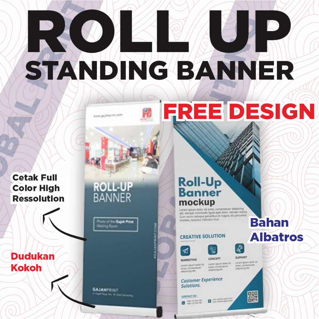 Jual Cetak Spanduk Roll Up Banner Custom Murah ukuran 60x160 cm | Shopee Indonesia