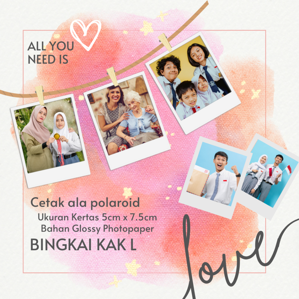 Jual Cetak Foto 1R | Cetak Foto Polaroid 5cm x 7.5cm Kertas Photopaper Glossy | Shopee Indonesia