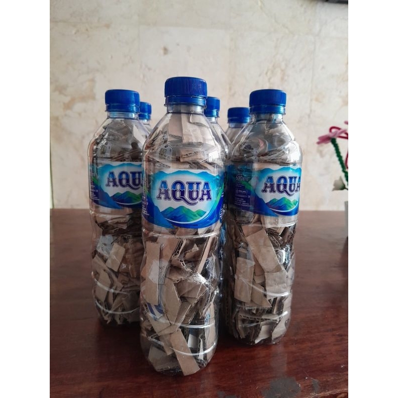 Jual ecobrik botol aqua bekas kardus 600ml | Shopee Indonesia