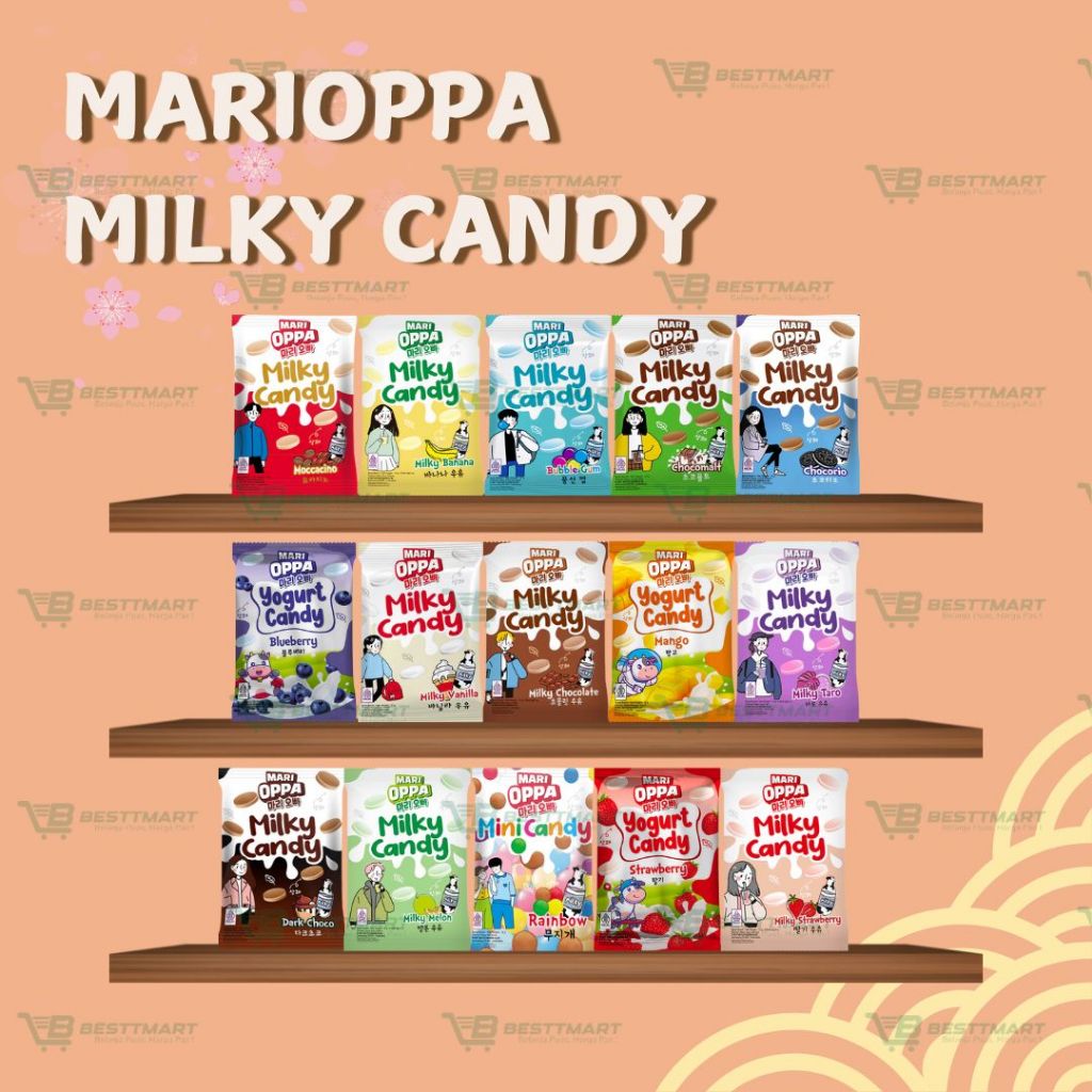 Jual MARIOPPA MILKY CANDY PERMEN SUSU KOREA 1RENCENG | Shopee Indonesia