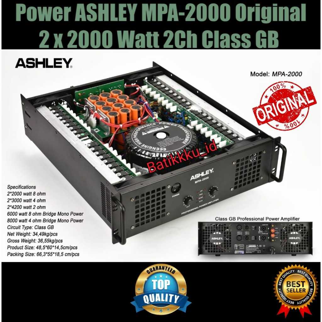 Jual Power Amplifier ASHLEY MPA 2000 MPA2000 Original 2 x 2000 Watt ...