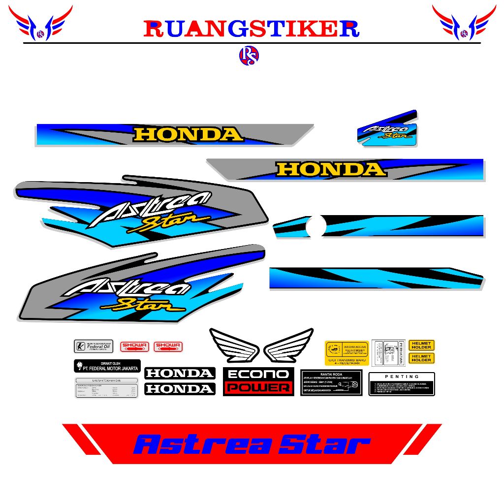 Jual STRIPING ASTREA STAR / MTF 2 /STICKER PRIMA / DREAM EX5 / STIKER ...