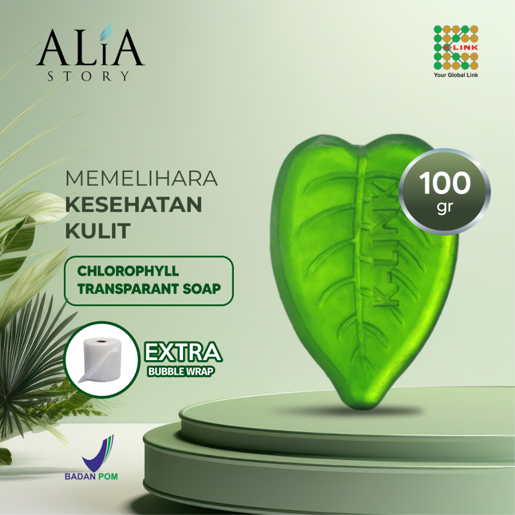 Jual K-CARE Chlorophyll Transparant Soap (100 gr) Sabun Mandi Klorofil Original K-Link Sabun ...