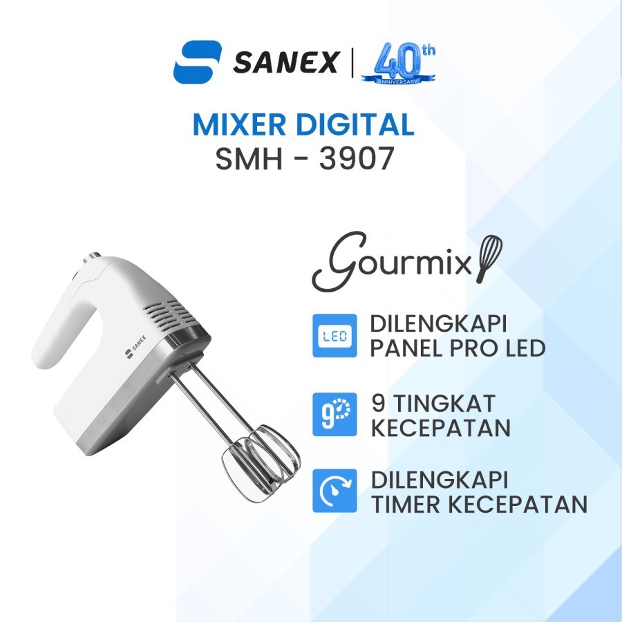 Jual SANEX Hand Mixer Digital Gourmix Series SMH-3907 Led Display + Set ...