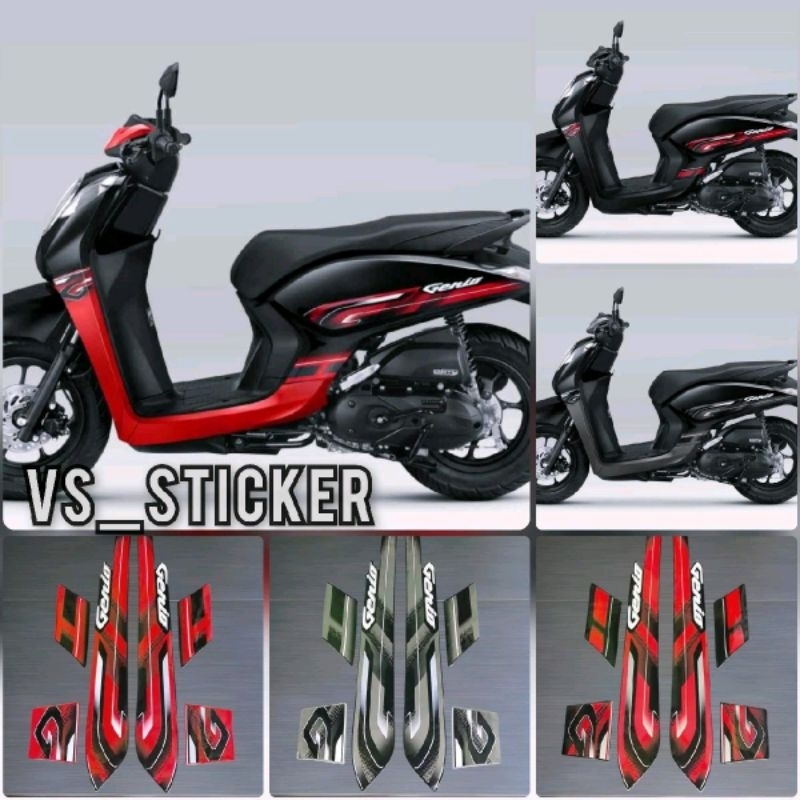 Jual STRIPING LIST STANDART MOTOR HONDA GENIO 2022 MERAH HITAM ABU ...