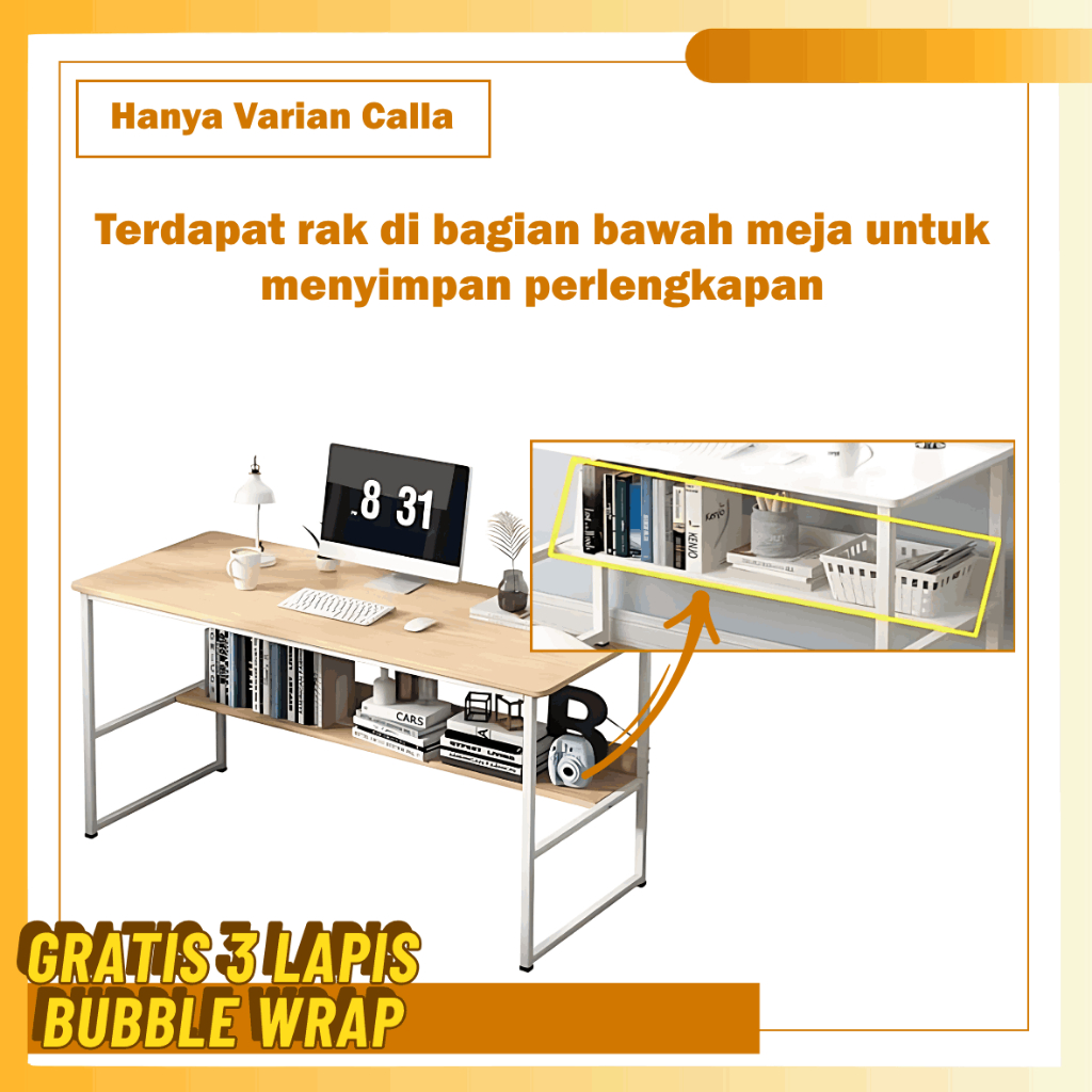Jual [FREE BUBBLE WRAP] LLB Meja Belajar Meja Kerja Meja Kayu Meja ...