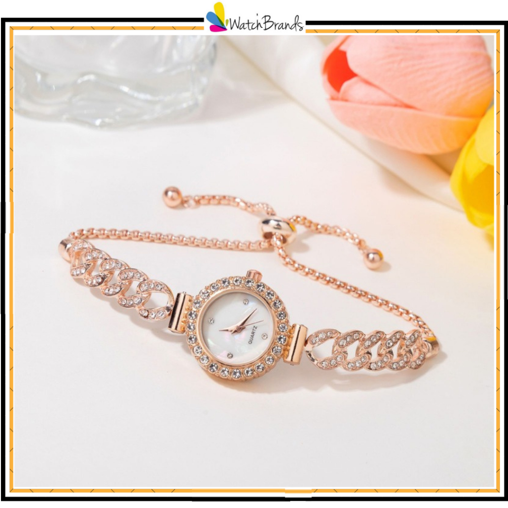 Jual WBS Jam Tangan Serut Mewah Gelang Serut Wanita Analog Quartz ...