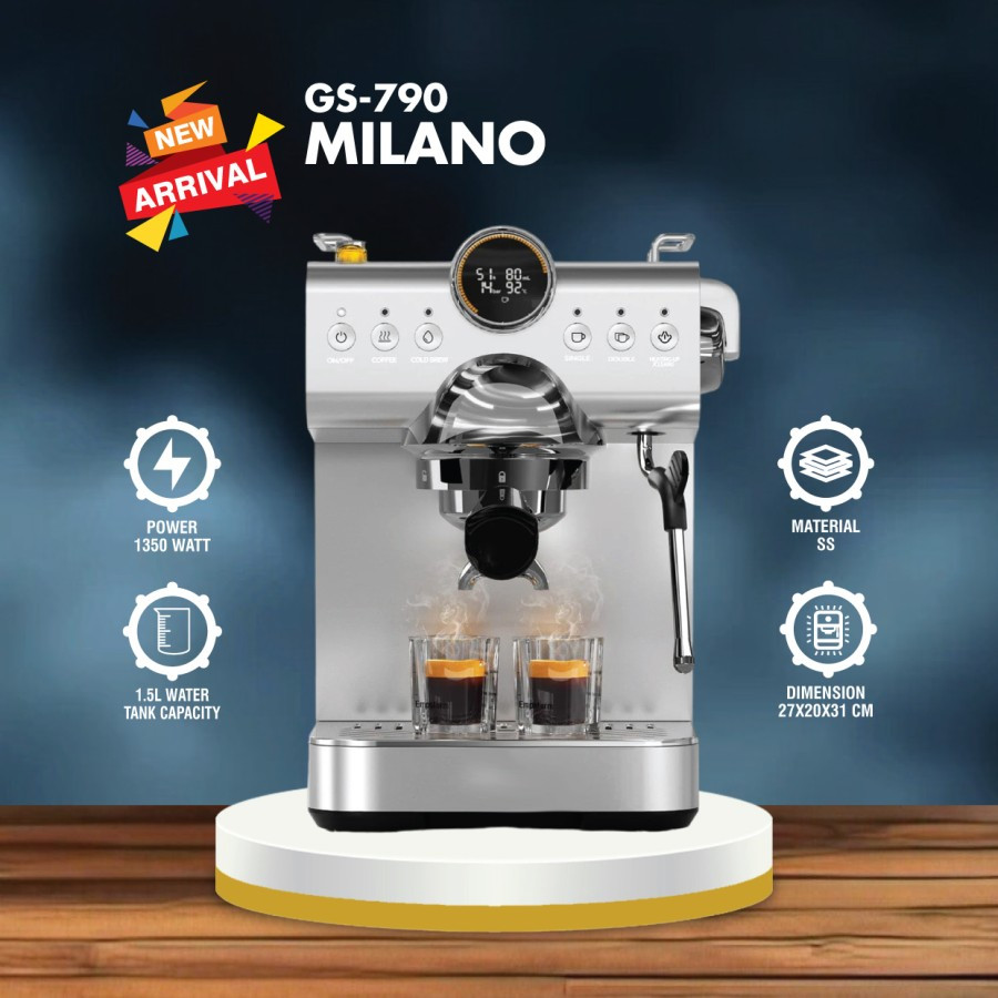 Jual Mesin Kopi Espresso GUSTINO Milano GS-790 Coffee Maker Machine ...