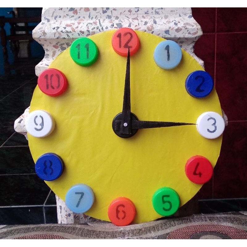 Jual Jam Dinding dari kardus Kerajinan tangan Jam Analog untuk belajar ...