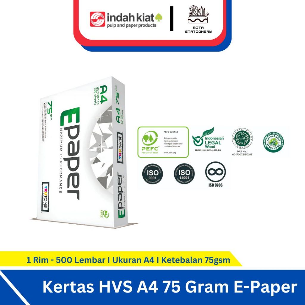 Jual Kertas HVS A4 75 Gram E-Paper berkualitas ekonomis multipurposed ...