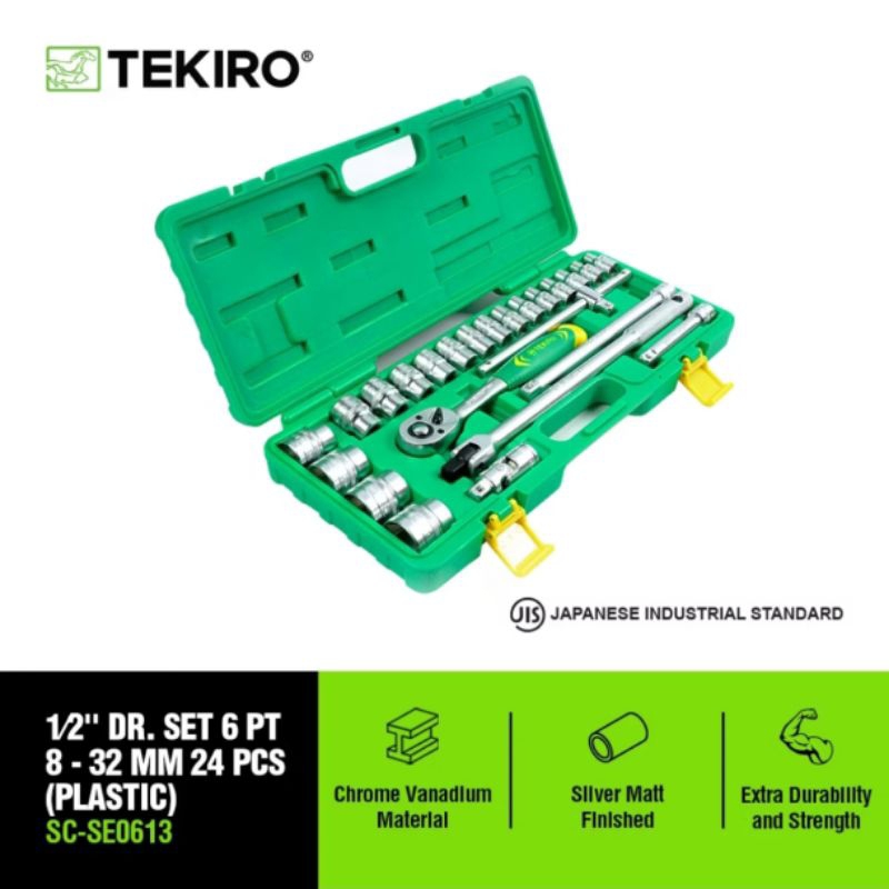 Jual TEKIRO (24 PCS) kunci HAND SOCKET SET 24pcs 8-32MM 6PT 1/2" mata sok sock soket set ...