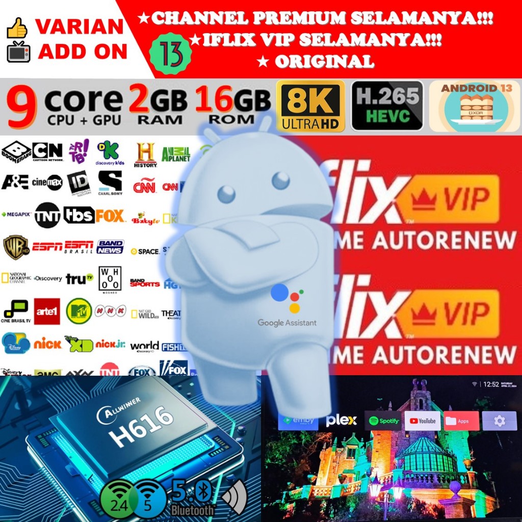 Jual Smart TV Box Android 13 Ram 2GB Rom 16GB Q3 X9 X96 M96 TX3 Mini MXQ K9 MX1 X96Q Unlock Full ...