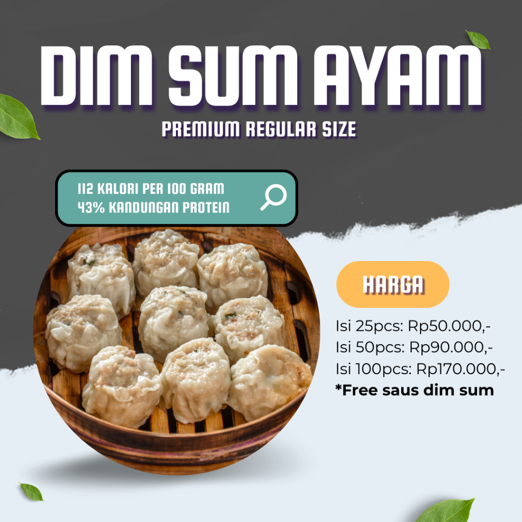 Jual DIM SUM AYAM PREMIUM FRESH ENAK UKURAN REGULAR TINGGI PROTEIN ...
