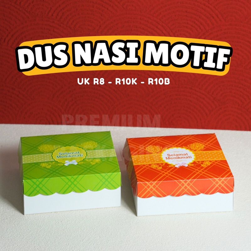 Jual Box Dus Kotak Nasi R8 R10K R10B Motif Warna / Box Nasi Berkat ...