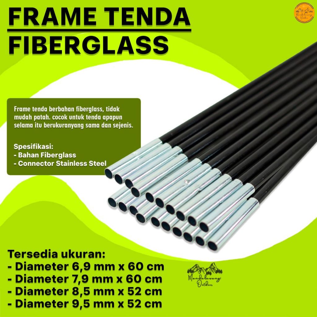 Jual FRAME TENDA TENDAKI FIBERGLASS DIAMETER 6.9 MM DAN 7.9 MM DAN 8.5 ...