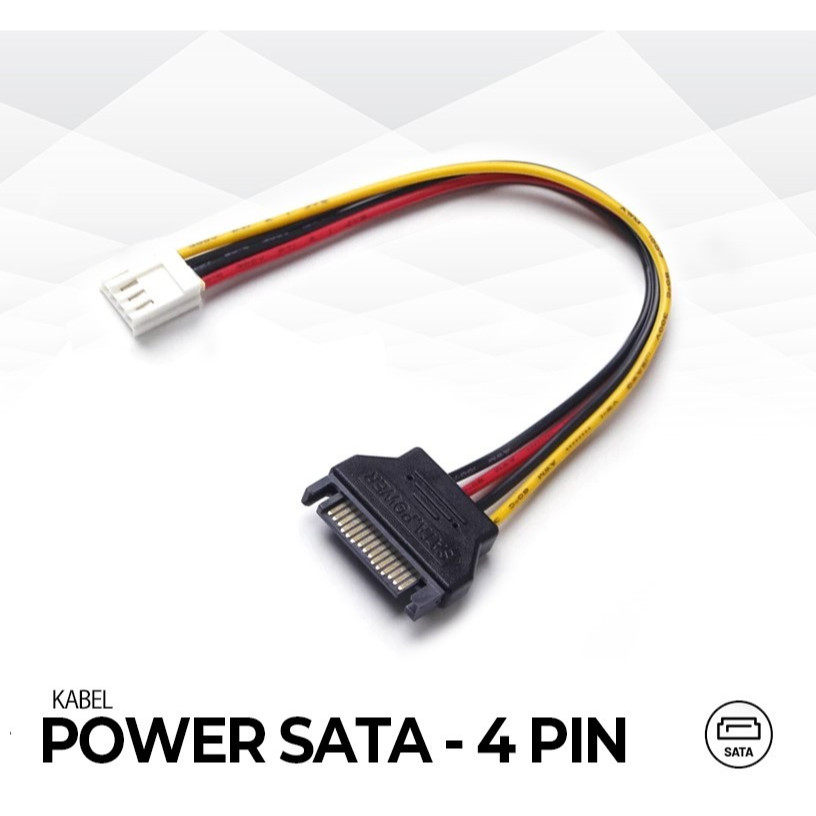 Jual Kabel 15-Pin Sata Male to Small 4Pin IDE Floppy Female Hard Drive ...