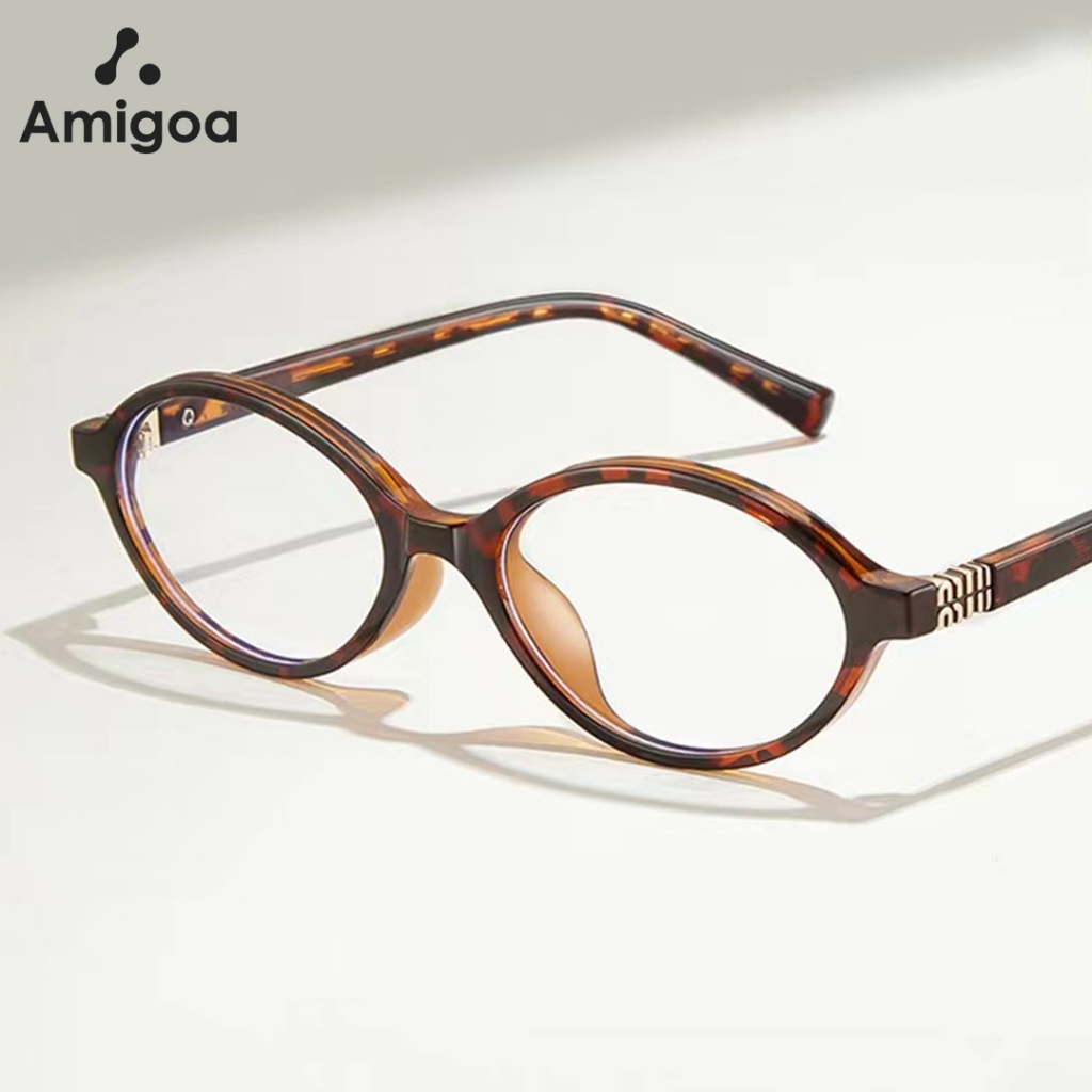 Jual AMIGOA Kacamata Bingkai Oval Retro Jepang dan Korea Bingkai Kecil ...