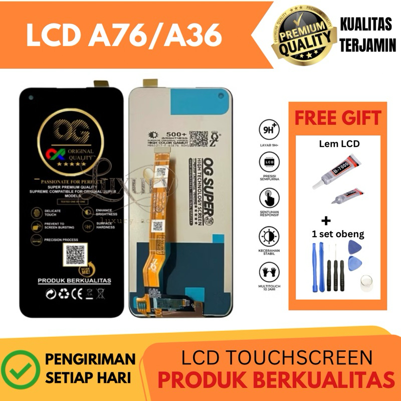 Jual LCD Touchscreen Oppo A76/A36 Original FREE Lem dan obeng FULL SET (OG SUPER) | Shopee Indonesia