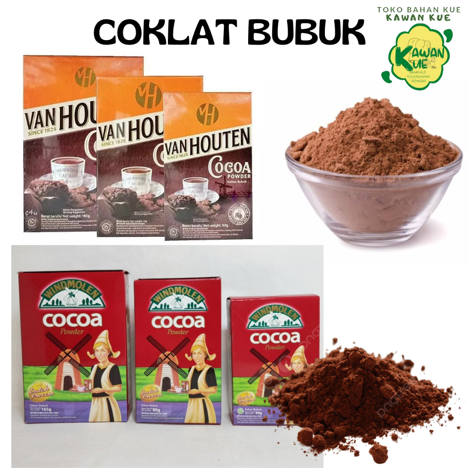 Jual Coklat Bubuk Kemasan Merk Van Houten dan Windmolen - Coklat Bubuk ...