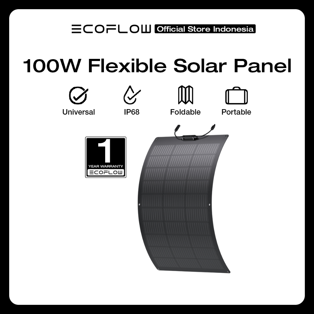 Jual EcoFlow Solar Panel Flexible 100W Panel Surya IP68 Anti Air Dapat ...