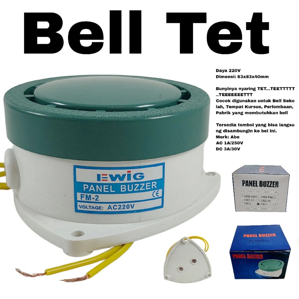 Jual Bel Tet Bell Listrik 220v Buzzer ATN Alarm Sekolah Bel Istirahat ...