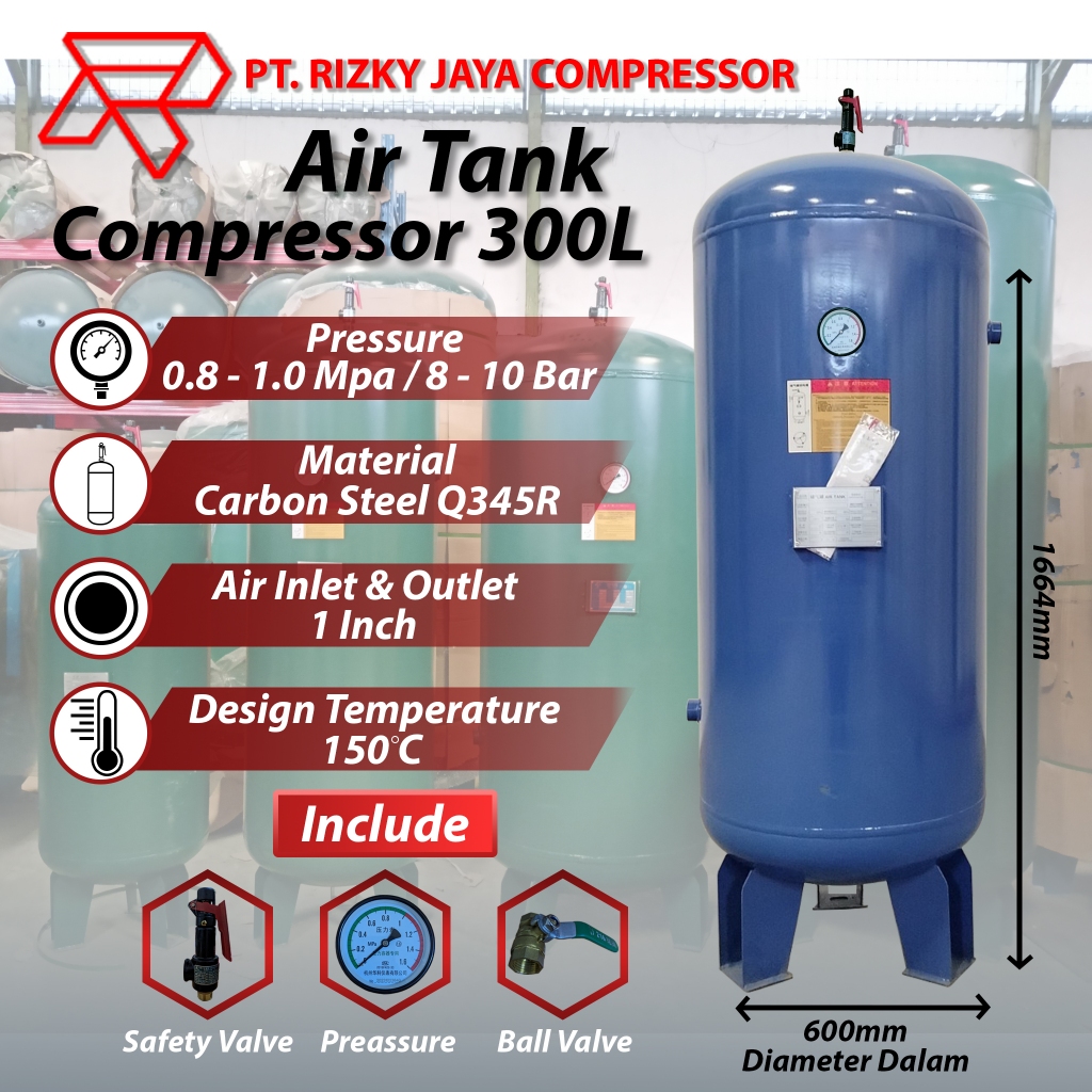 Jual Tangki angin 300 liter RJC Air Tank 300 liter Tabung kompresor 300 ...