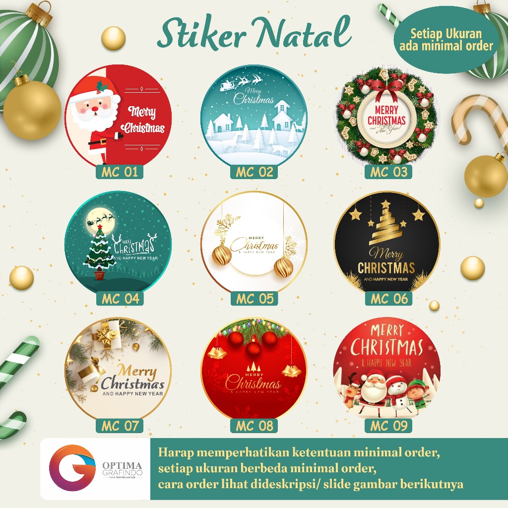 Jual Stiker Christmas Stiker Natal Sticker Hampers Natal Bulat Label ...
