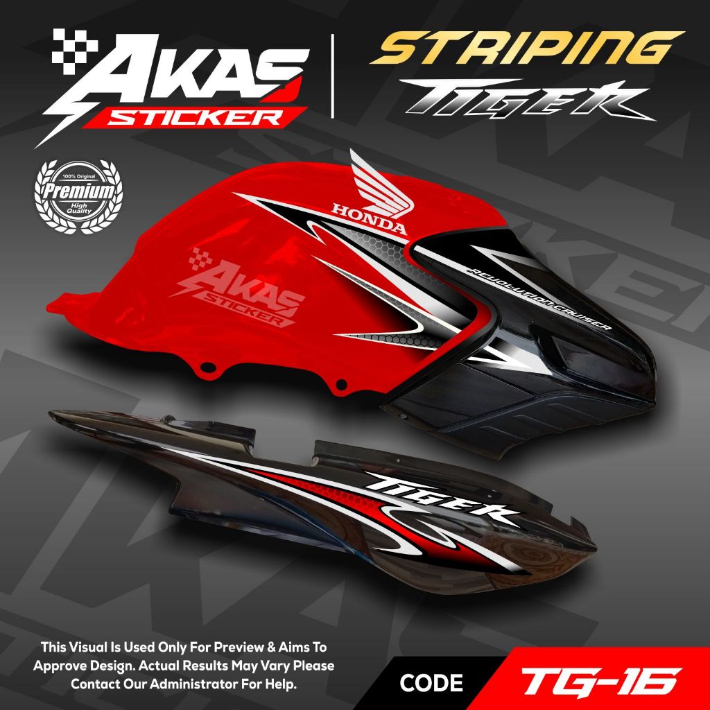 Jual Striping Tiger Variasi PnP Tangki Merah KODE TG16 | Shopee Indonesia