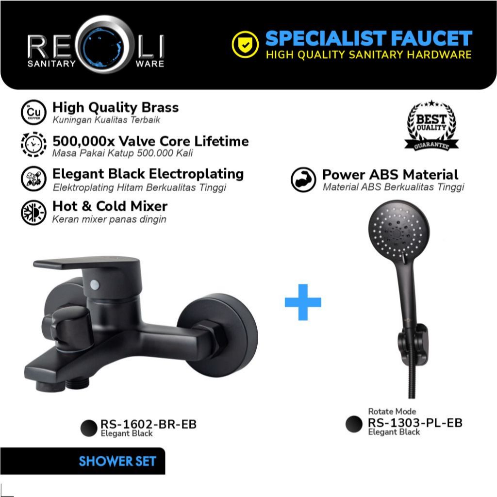 Jual REOLI Paket Hemat Keran Mixer Panas Dingin Hand Shower Set ...