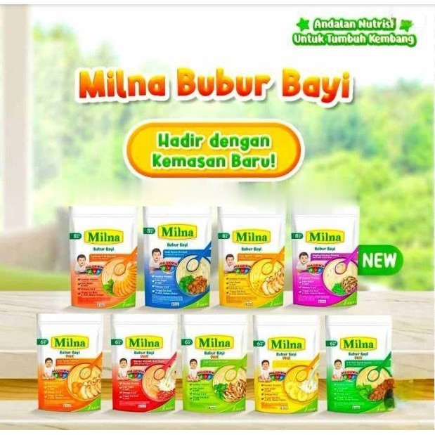 Jual Milna Bubur Bayi 6+ & 8+ 100 gr / Bubur Bayi Milna / Milna Bubur ...
